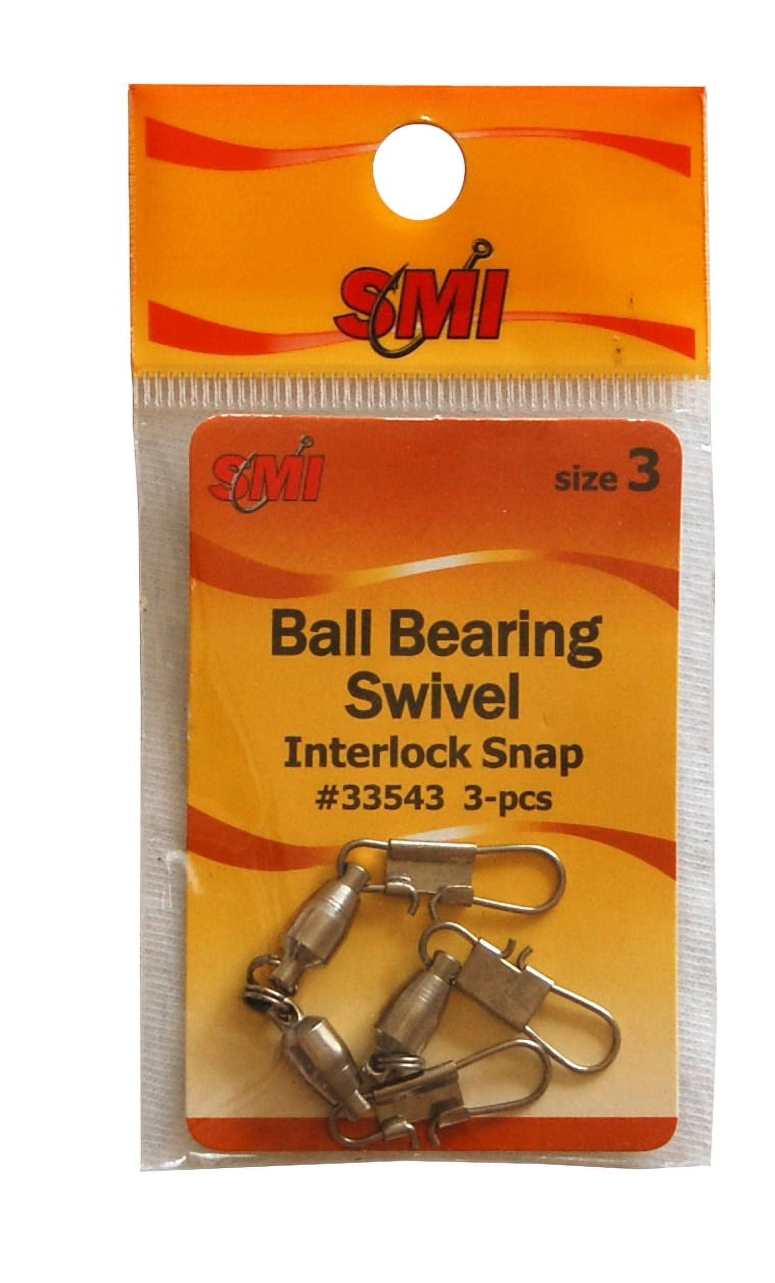 Beau Mac SMI Ball Bearing Swivels w/Interlock snap size 3 Nickel 33543 ...