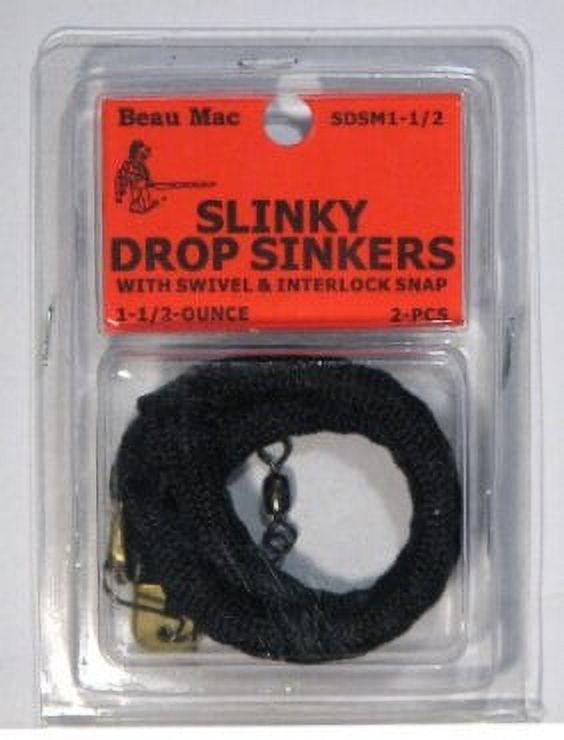 Beau Mac Slinky Drop Sinker Magnum 1 1/2 Black 2pcs BEAUUSDSM112 ...
