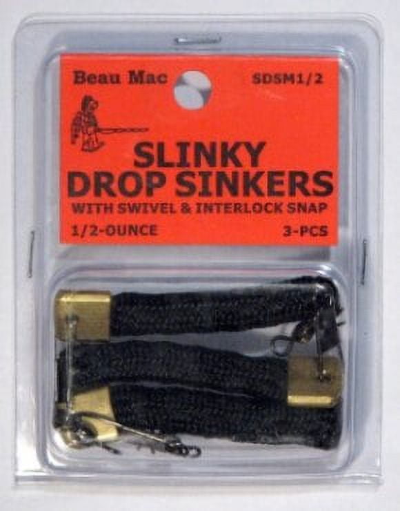 Beau Mac Slinky Drop Sinker Magnum 1/2 Black 3pcs BEAUUSDSM12 - Walmart.com