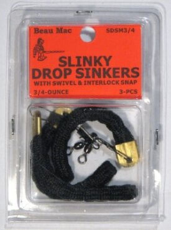 Beau Mac Slinky Drop Sinker Magnum 3/4 Black 3pcs BEAUUSDSM34 - Walmart.com