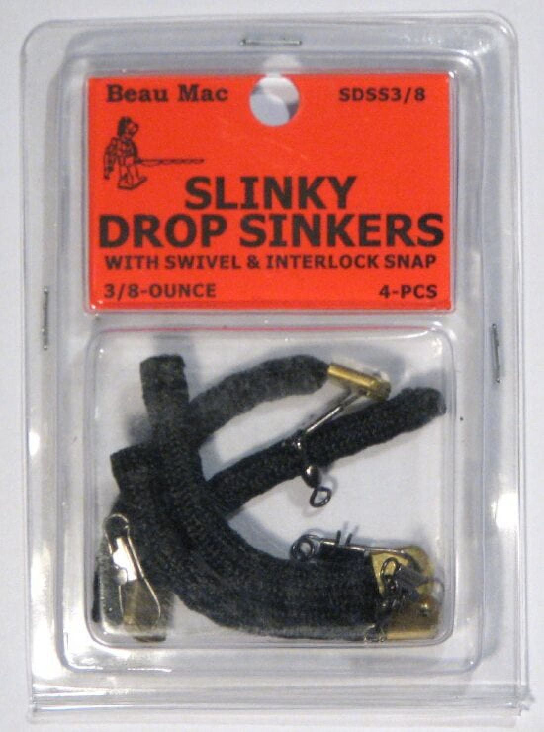 Beau Mac Slinky Drop Sinkers 3/8 Black 4pcs BEAUUSDSS38 - Walmart.com