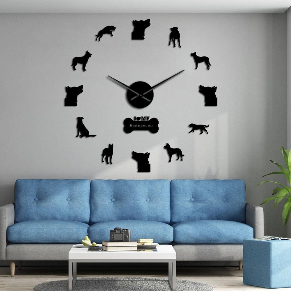 Beauce Shepherd Frameless Large Wall Clocks Silent Quartz Hanging Wall ...