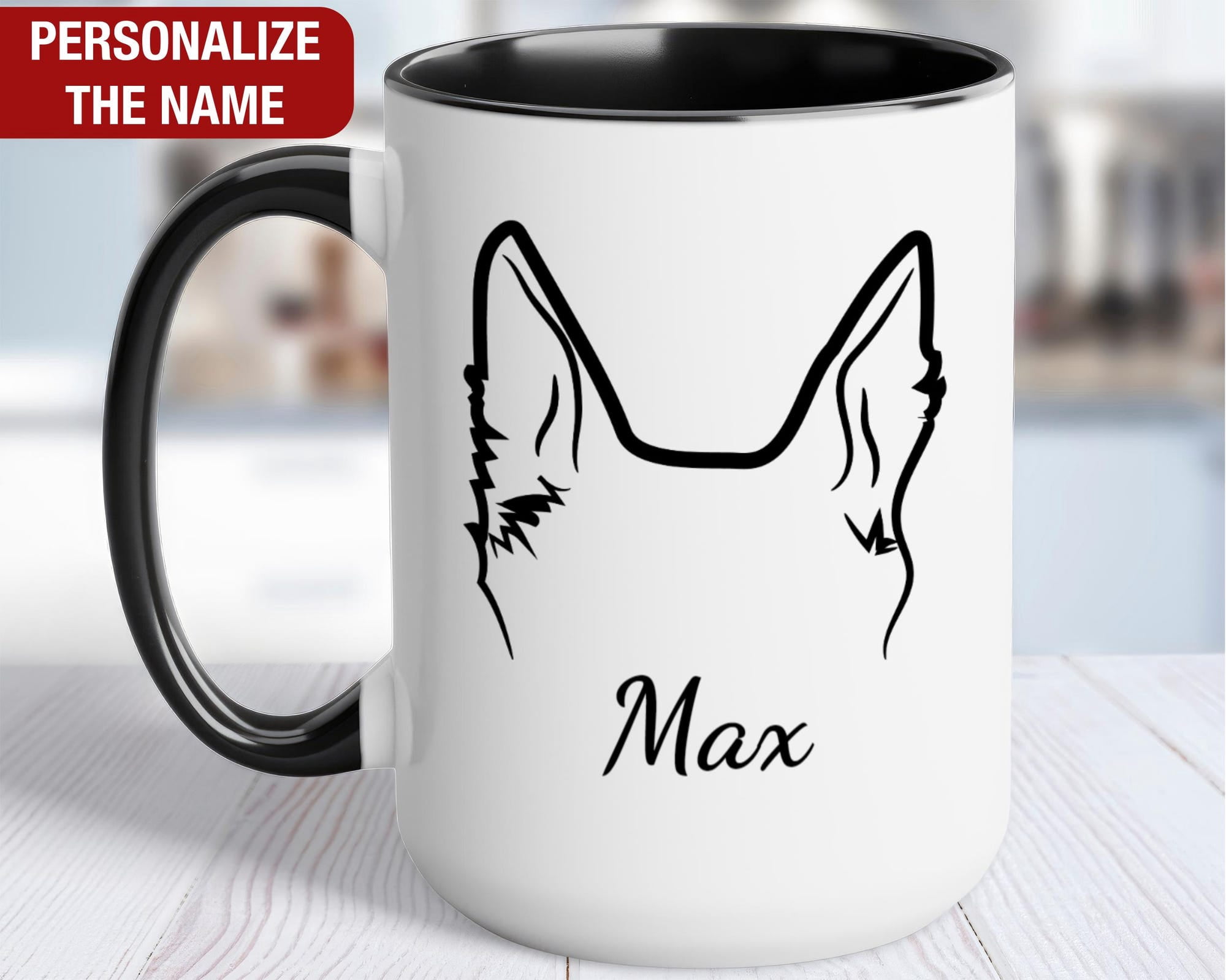 Beauceron Ears Outline Mug Beauceron Personalized Cup Beauceron Mug ...