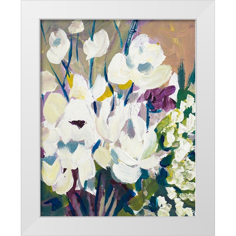 Beauchamp, Andy 26x32 White Modern Wood Framed Museum Art Print Titled - Painting of Orchids ...