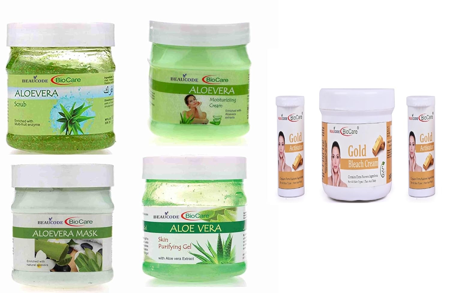 Beaucode BioCare Aloevera Facial Kit with Gold Bleach Cream 300ml ...