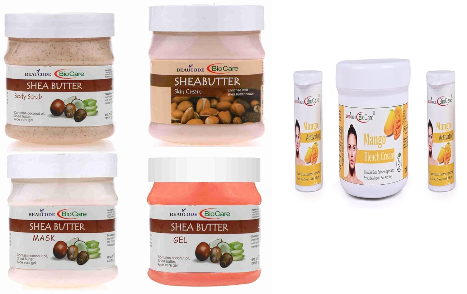 Beaucode BioCare Shea Butter Facial Kit with Mango Bleach Cream 300ml ...