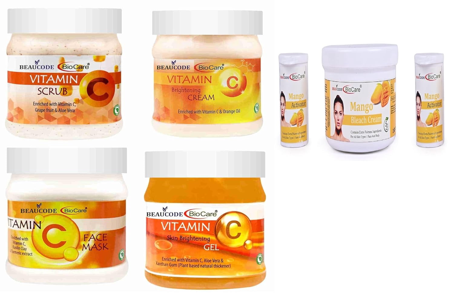 Beaucode BioCare Vitamin C Facial Kit with Mango Bleach Cream 300ml ...