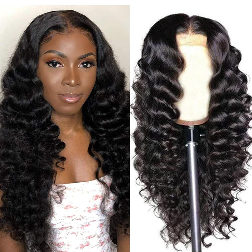 Beauhair T Part Lace Front Wigs, 250% Density, Deep Wave, Human Hair ...