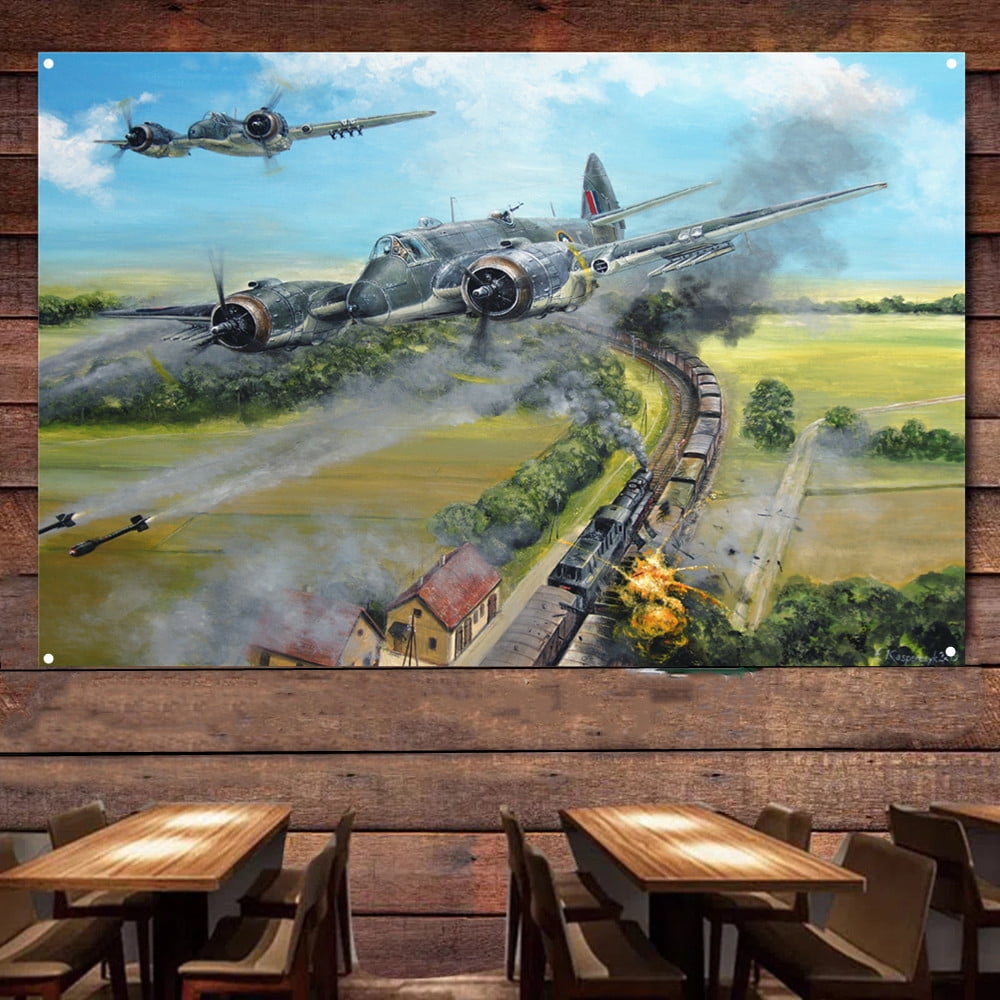 Beaufighter Fighter attacks the echelon Poster Wall Flag - 38" x 57 ...