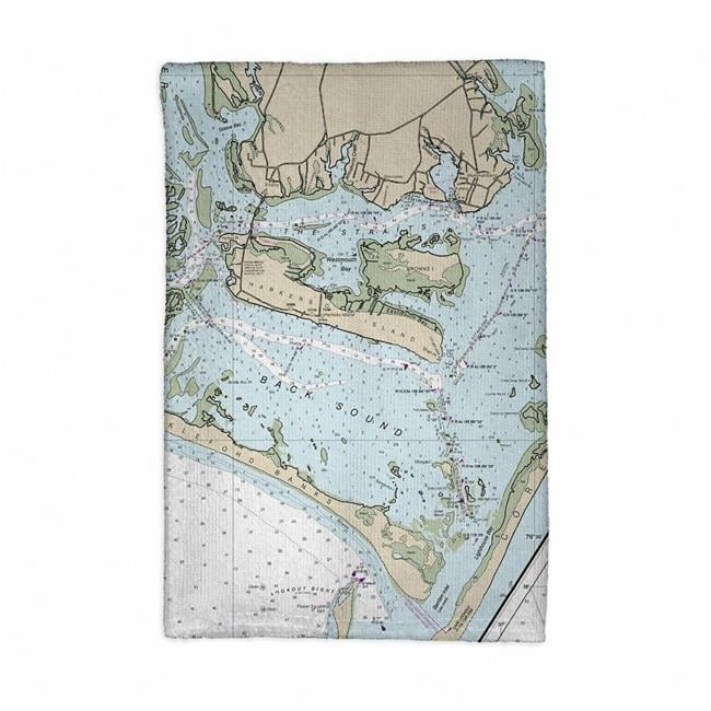 Beaufort Inlet & Part of Core Sound, NC Nautical Map Kitchen Towel ...