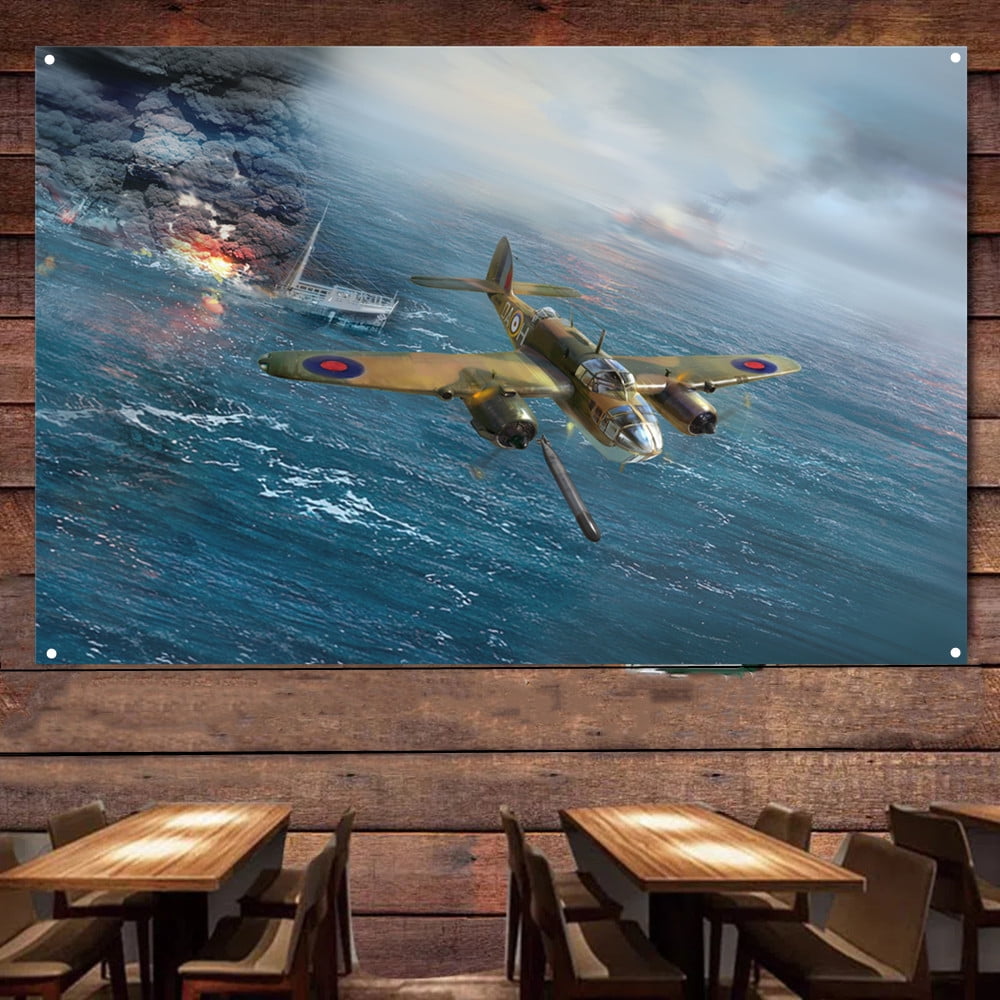 Beaufort Mk.I WWII British Torpedo-Bomber Fighter Banner Wall Hanging ...