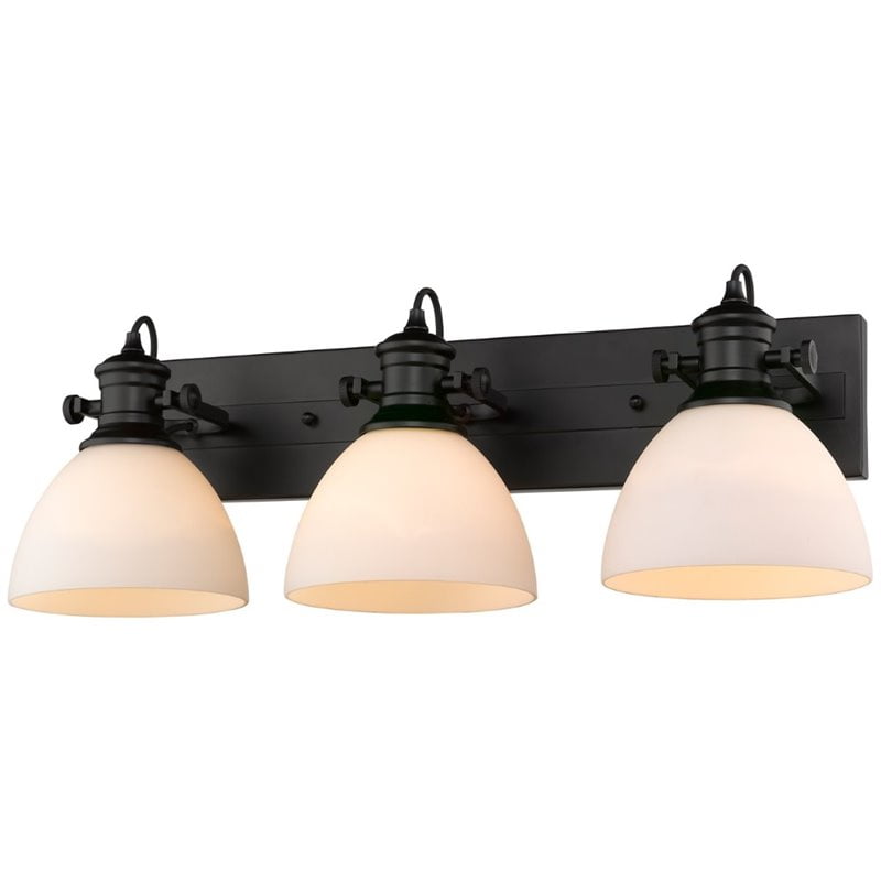Beaumont Lane 3 Light Opal Glass Vanity Light in Black - Walmart.com