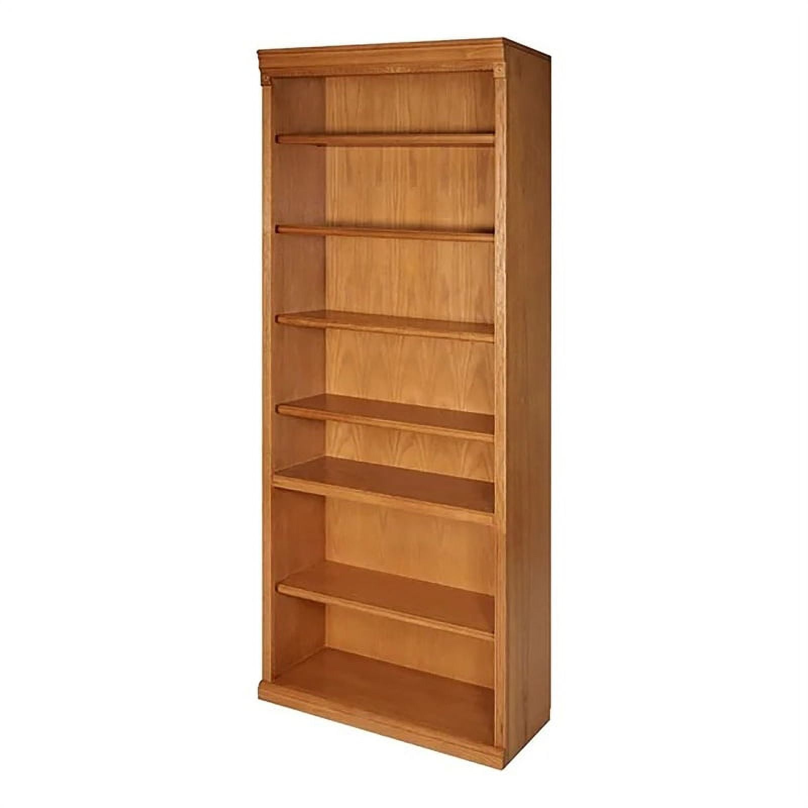 Beaumont Lane 7-Shelf Traditional Wood Bookcase in Distressed Wheat ...