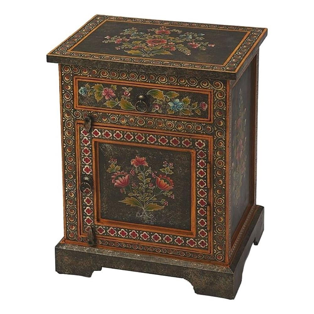 Beaumont Lane Boho Chic Traditional Wood Hand Painted Chest in Multi ...