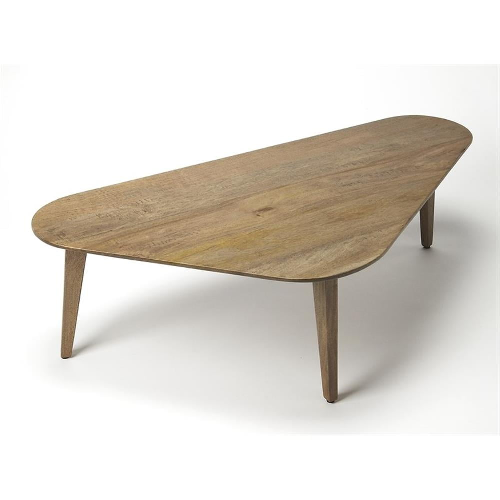 Beaumont Lane Contemporary Triangle Solid Wood Coffee Table in Espresso ...