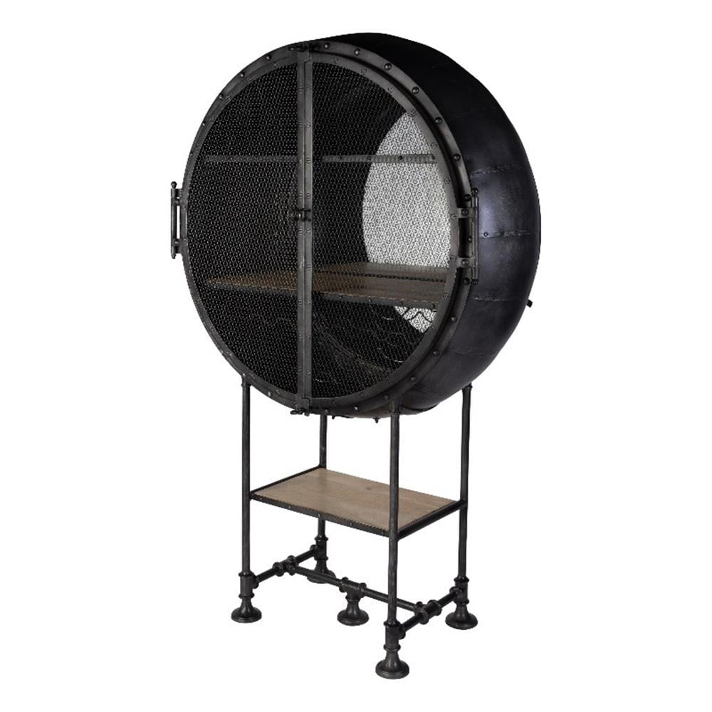 Beaumont Lane Modern 43 in W x 69"H Iron Bar Cabinet in Black - Walmart.com