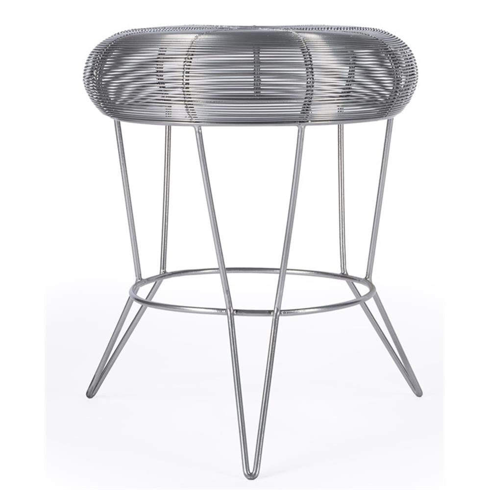 Beaumont Lane Modern Decorative Dark Silver Wire Iron Accent Table ...