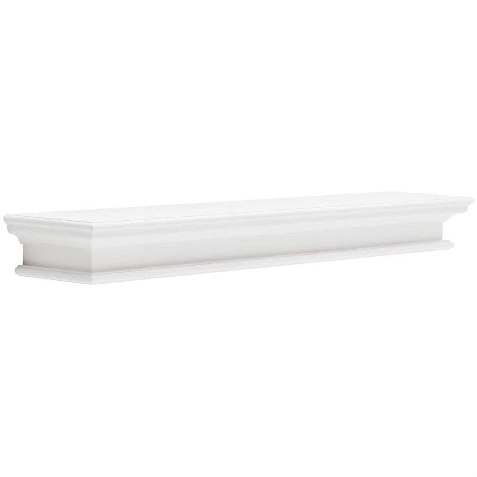 Beaumont Lane Modern Wood Extra Long Floating Wall Shelf in Pure White ...