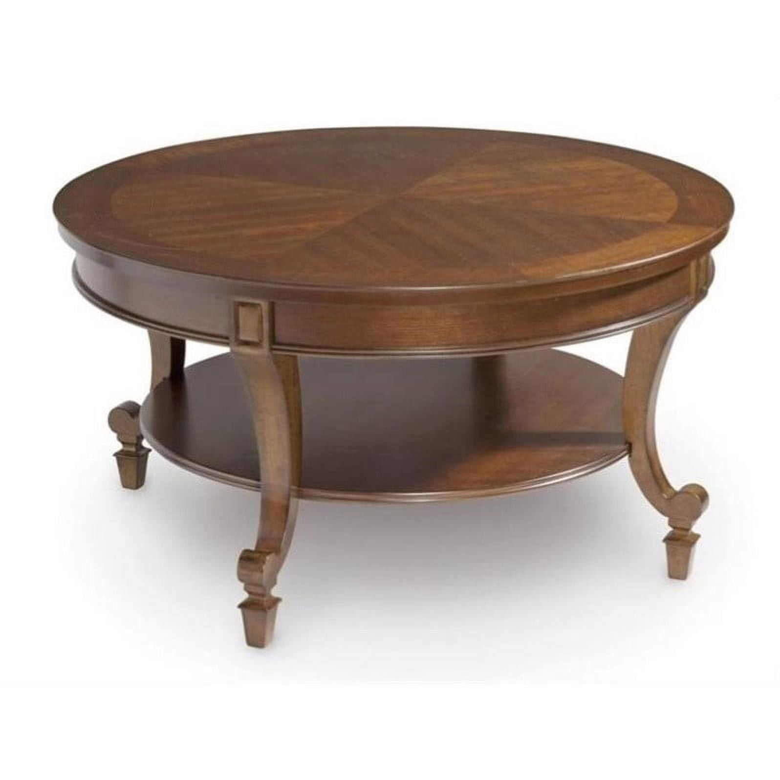 Beaumont Lane Round Wood Coffee Table in Cinnamon Brown - Walmart.com