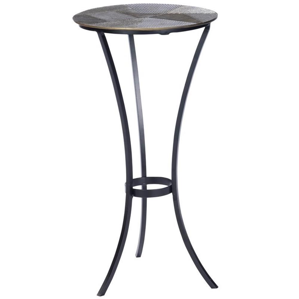 Beaumont Lane Rustic Industrial Round Metal End Table in Gold - Walmart.com