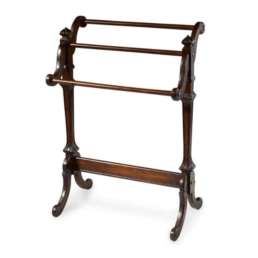 Beaumont Lane Traditional Wood Blanket Rack in Plantation Cherry Dark ...