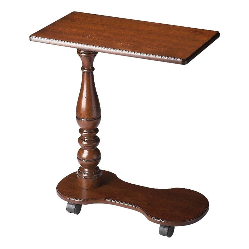 Beaumont Lane Traditional Wood Mobile Tray Table in Cherry Dark Brown ...