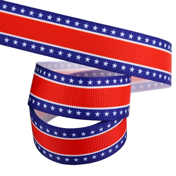 Beauos 1Pcs Soft Patriotic Ribbon for Independence Day Diy Wreath ...