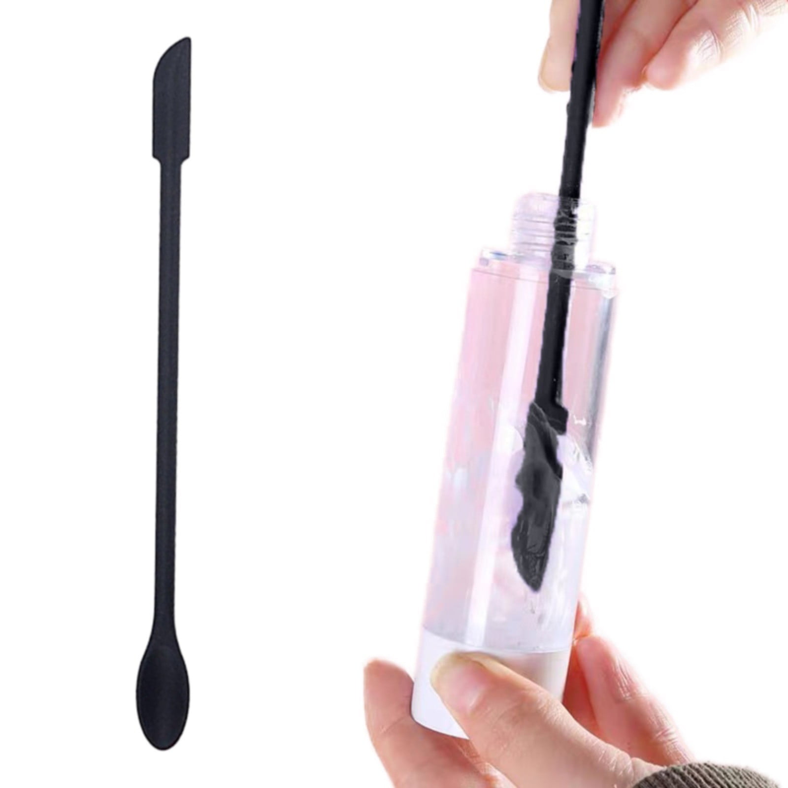 Beauos Black Silicone Mini Makeup Spatula, Thin Narrow Head, Long ...