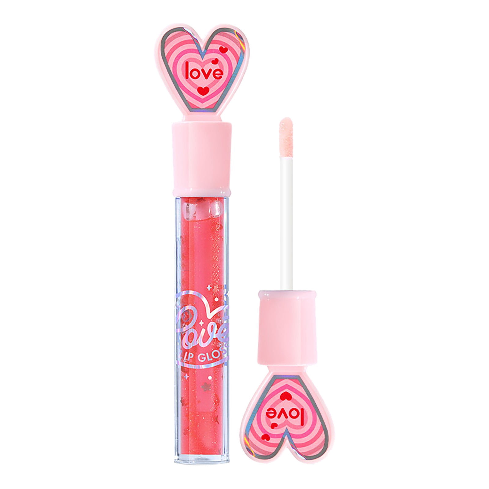 Beauos Clearance 6 Color Liquid Lip Gloss Heart Shaped Finish Water ...