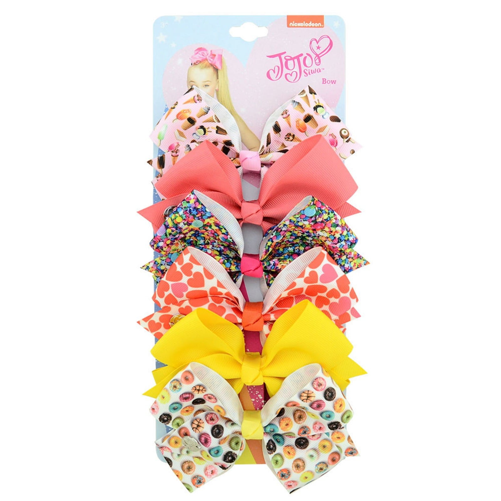 Beauos Clearance 6 Pieces in a Clip Girls Hair Bow, Grosgrain Ribbon ...