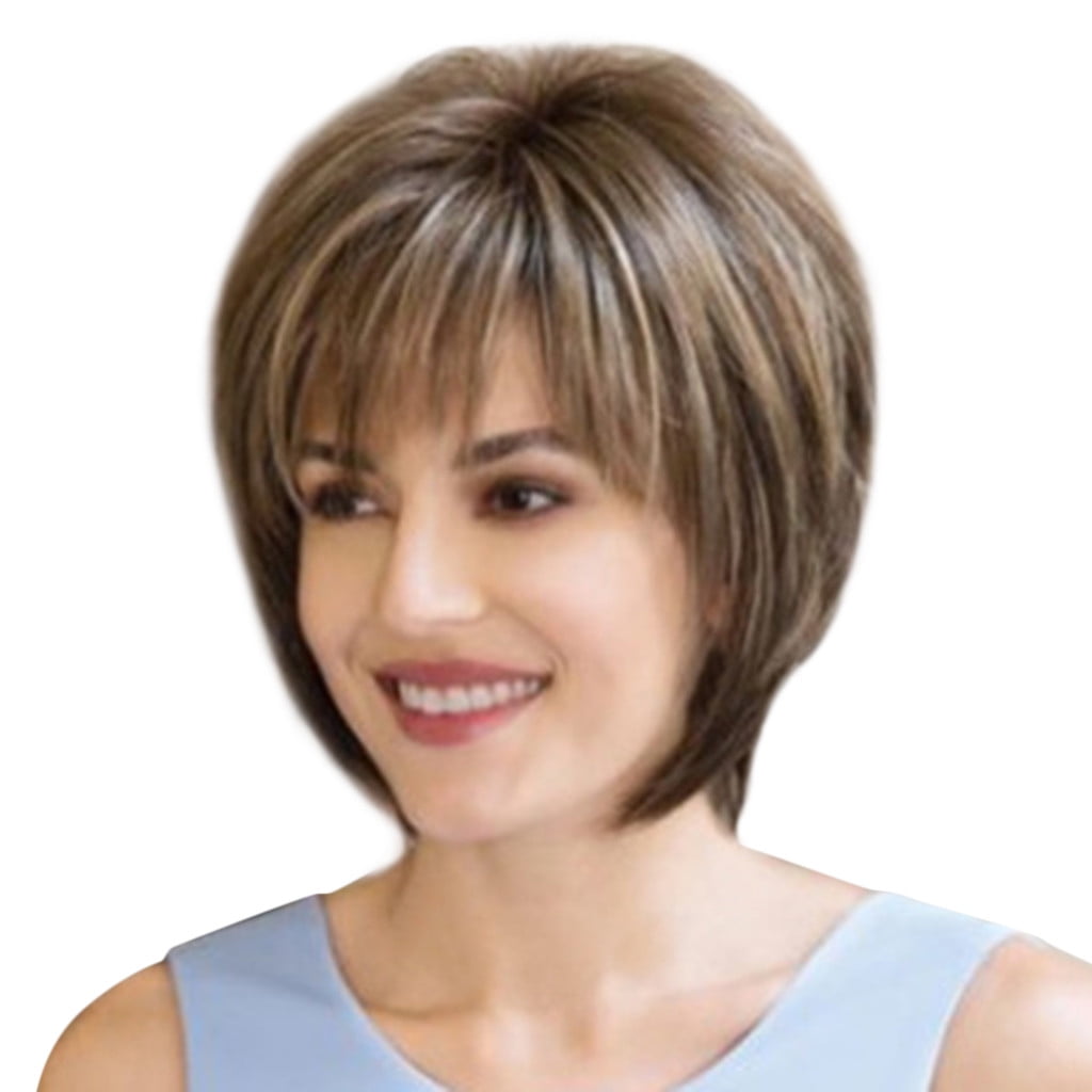 Beauos Wigs Short Fashion Natural Female Straight Synthetic Wigs Hair ...