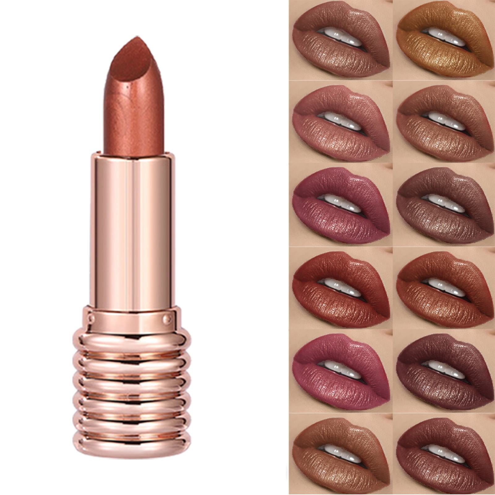 Beauos Metallic Foil Lipstick with Gold Glitter, Transfer-Resistant ...