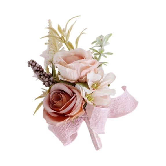 Beauos Red Beautiful Lifelike Artificial Rose Corsage and Boutonniere ...
