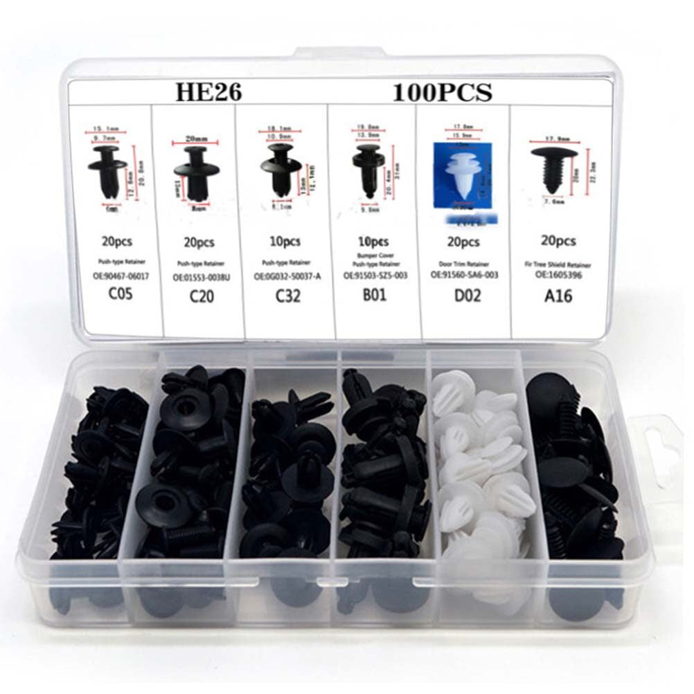 Beaupretty 100Pcs Auto Push Pins Nylon Clips for Car Door Bumper and ...