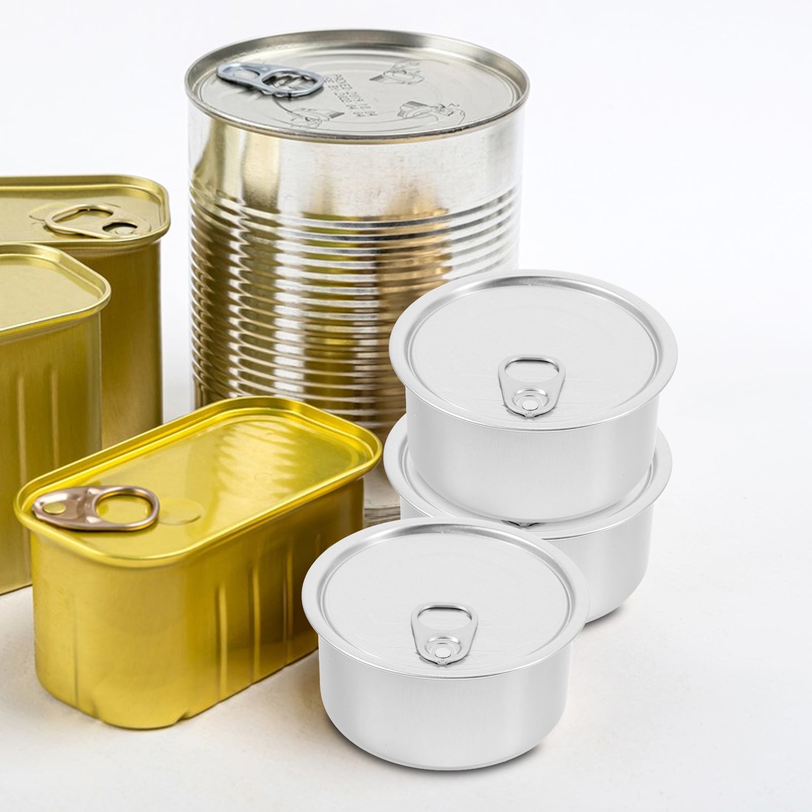 Beaupretty 10Pcs Plated Silver Metal Tin Cans Sealed Storage Containers ...