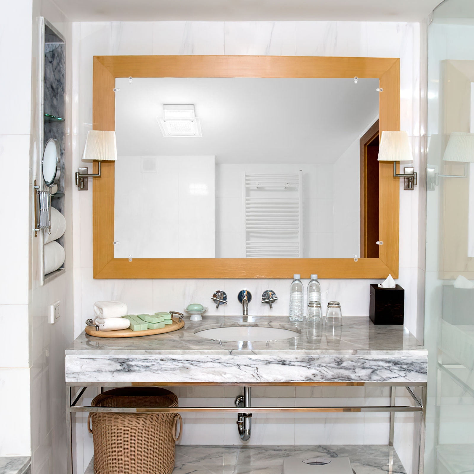 Beaupretty 20 Pcs Mirror Fixing Clips Metal for Effective Glass Panel ...