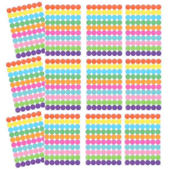 Beaupretty 20 Sheets Dot Stickers Small Colored Circle Stickers For