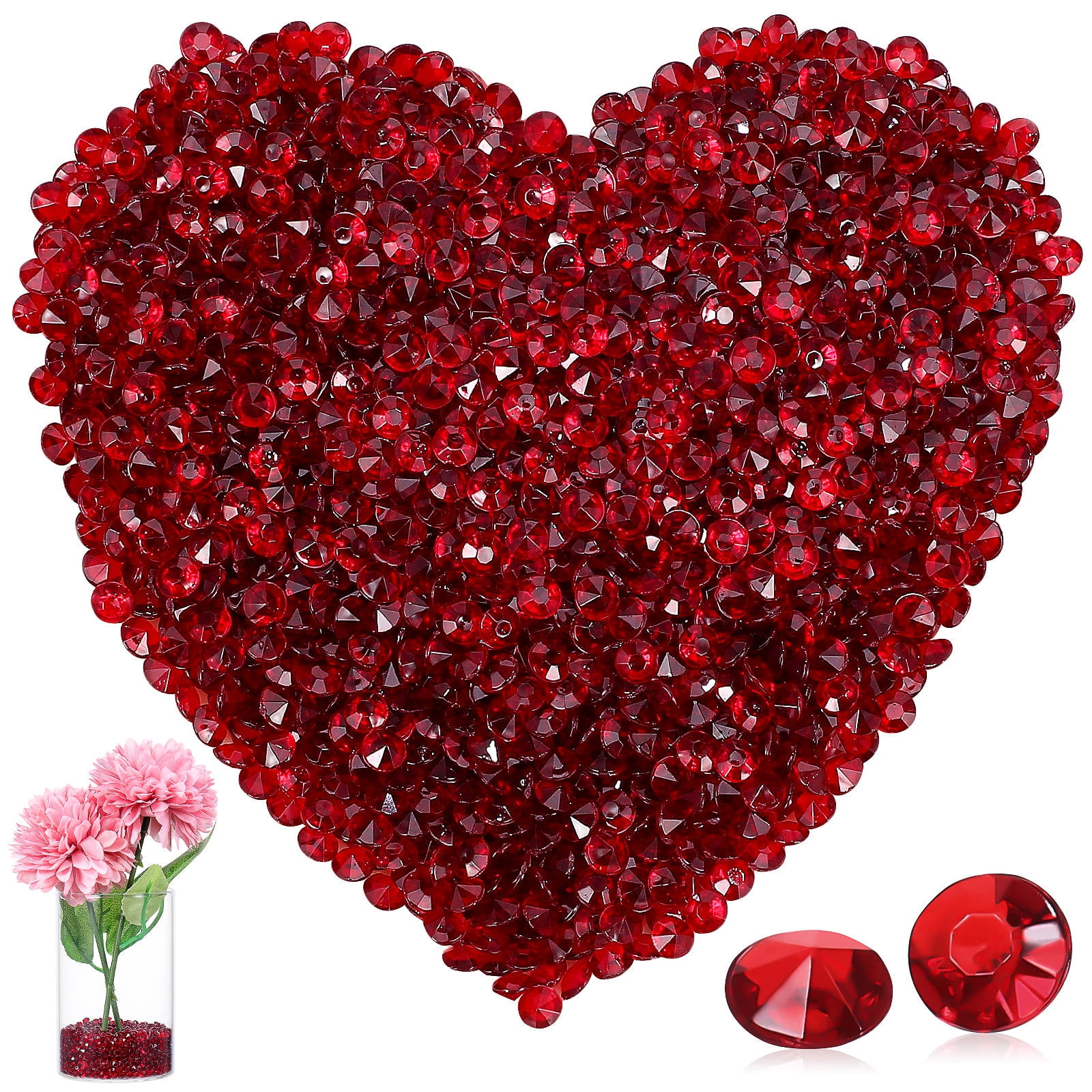 Beaupretty 2000Set Rhinestone Vase Decor Acrylic Crystals Shiny ...