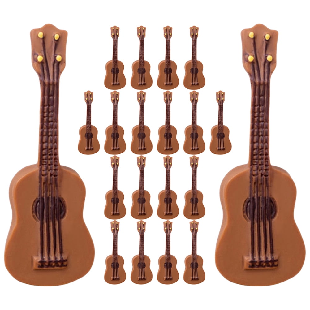 Beaupretty 25Pack Creative Mini Guitar Model Collectible Brown Resin ...