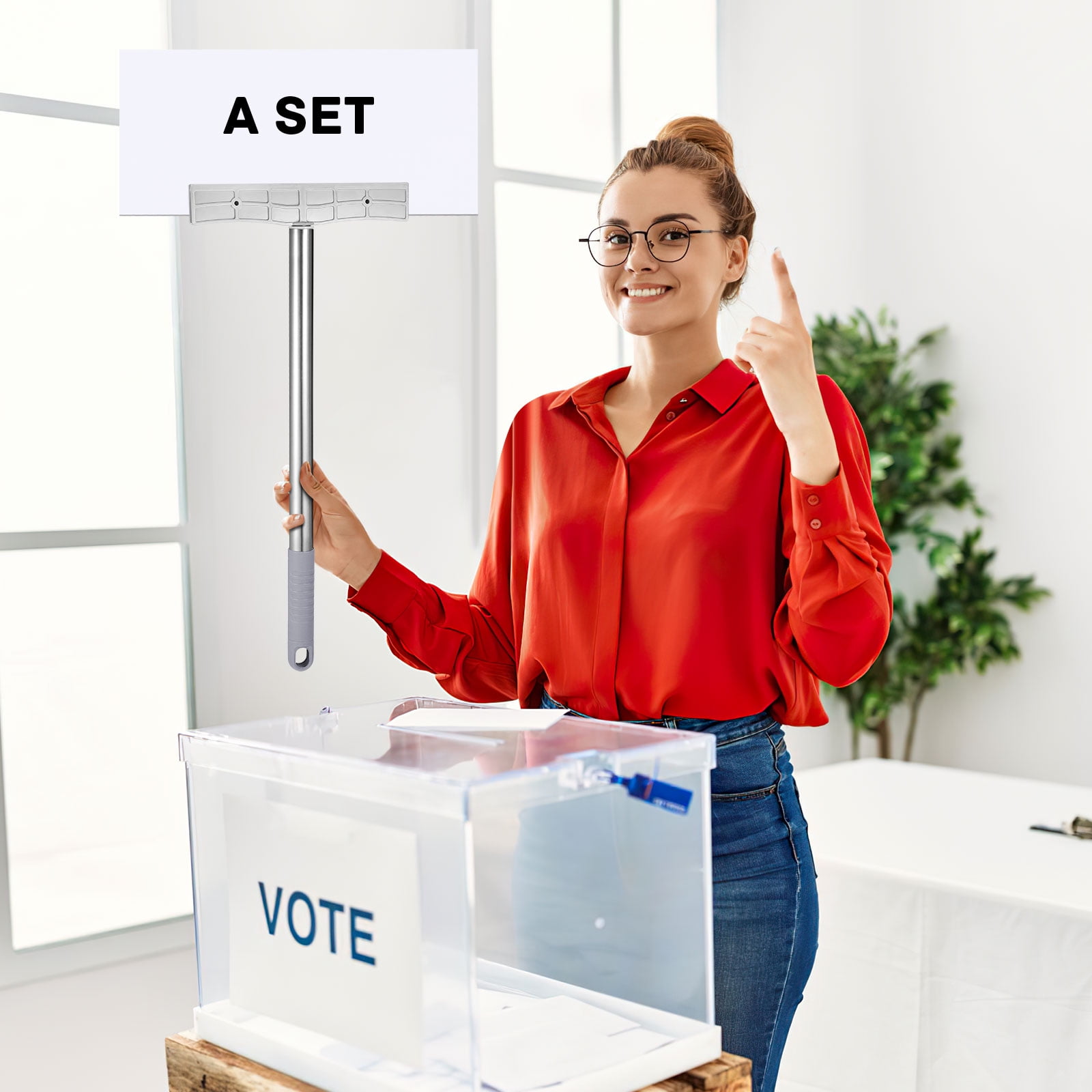 Beaupretty 2Pack Handheld Sign Rod Silver Plastic Parade Sign Stick for ...