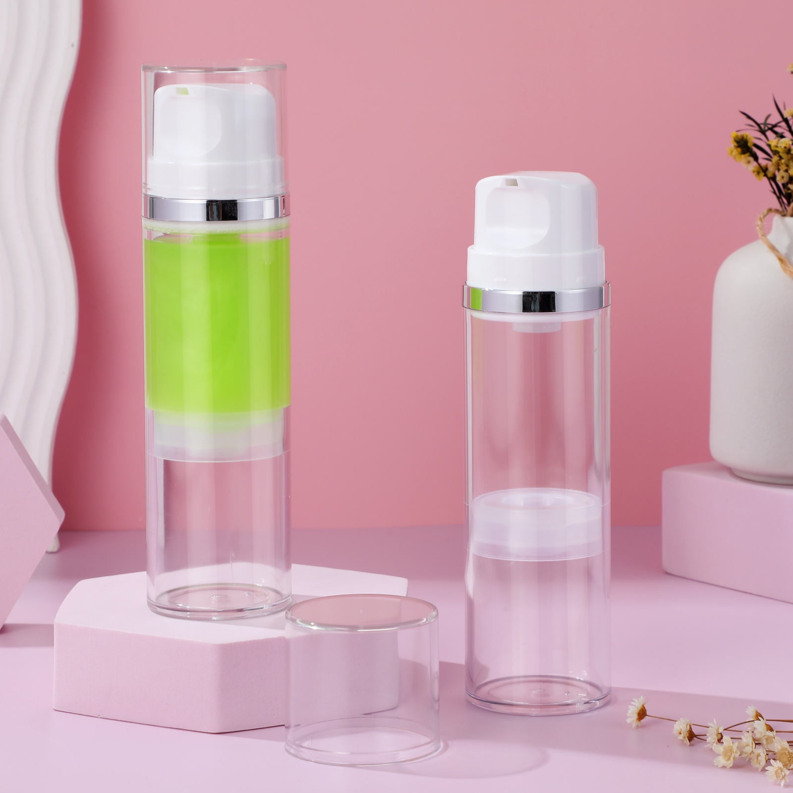 Beaupretty 2Pcs Pump Dispenser Bottle Transparent AS PP Compact Design ...