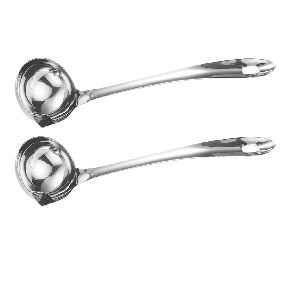 Beaupretty Ergonomic Stainless Steel Soup Ladle with Spout for Healthy ...