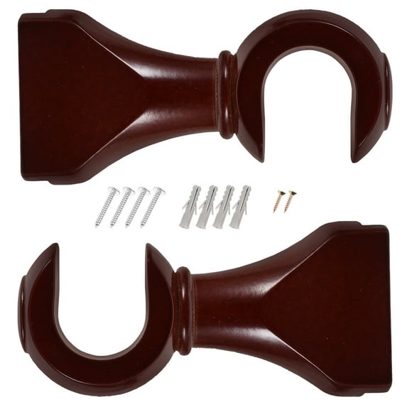 Beaupretty Wood Curtain Rod Brackets Synthetic 2Pcs - Walmart.com