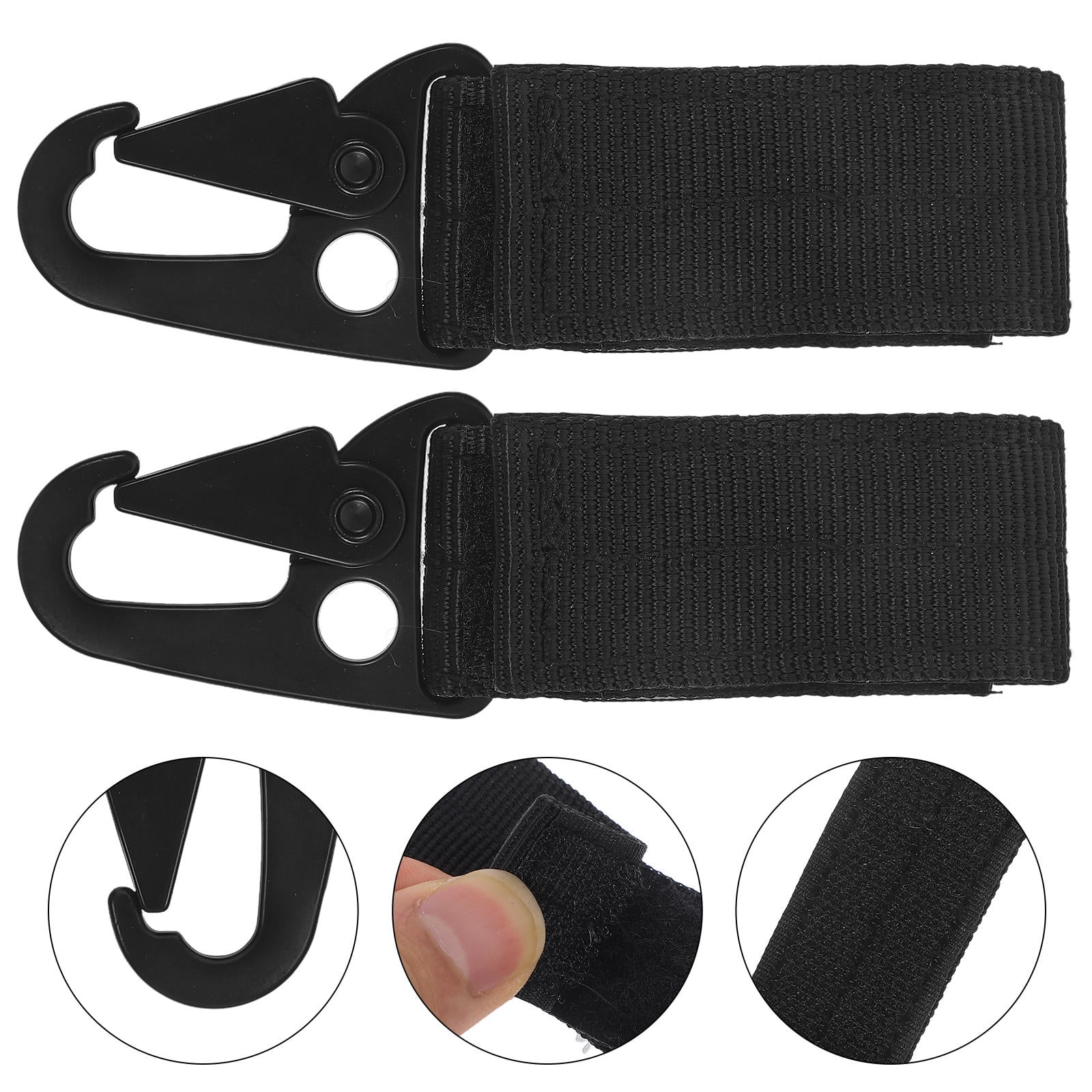 Beaupretty 2pcs Outdoor Belt Clip Keychain Nylon Black Tool Camping ...