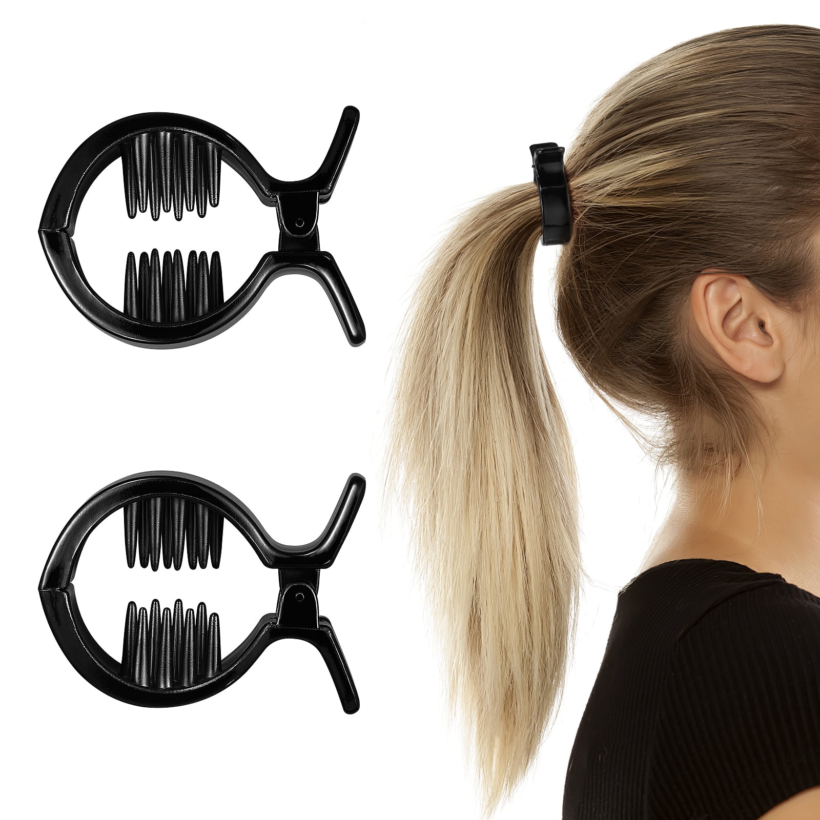 Beaupretty 2pcs Simple Hair Clips Toothed Hair Claws Ponytail Clips ...