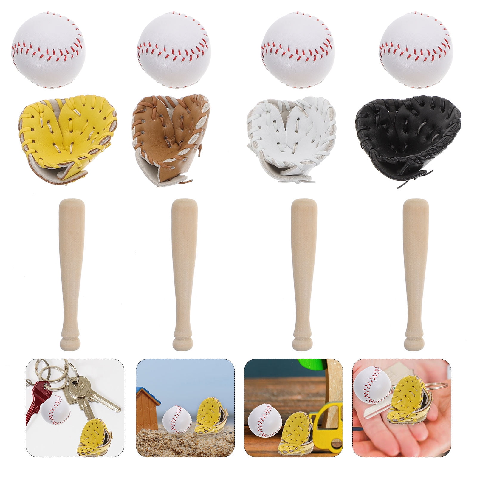 Beaupretty 4 Sets of Baseball Party Decorations Miniature Baseball ...