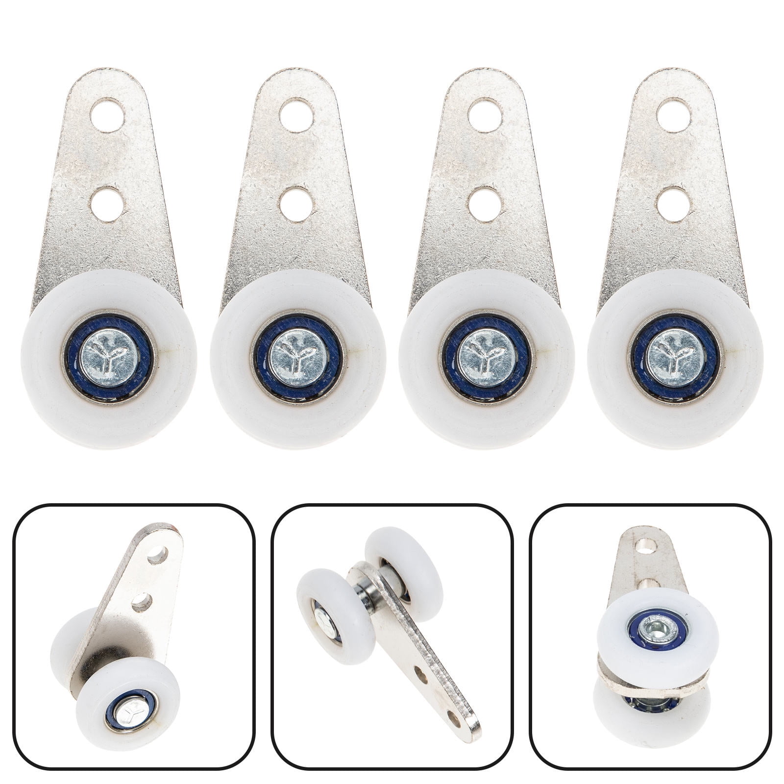 Beaupretty 4Pcs Curtain Bearing Pulleys White Mute Smooth Sliding ...