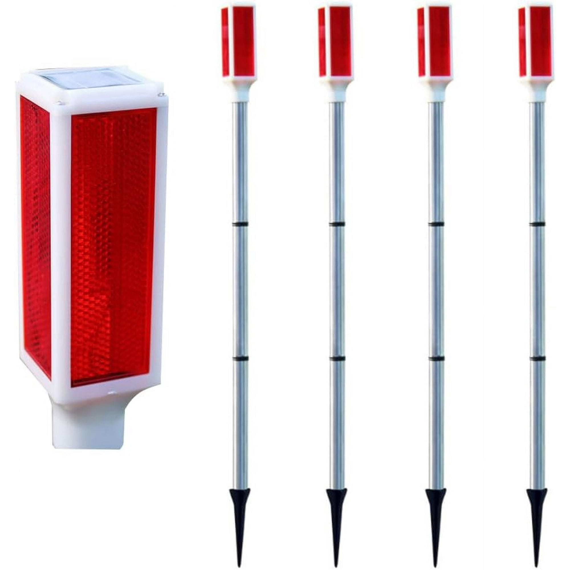 Beaupretty-4Pcs Solar Lights Outdoor, Waterproof Driveway Markers ...