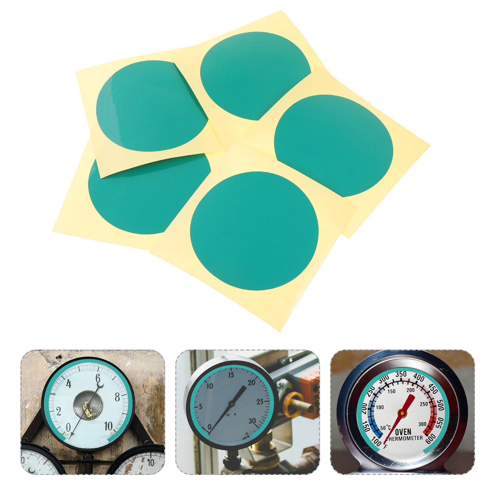 Beaupretty 5 Sheets Round Pressure Gauge Indicator Decals Green ...