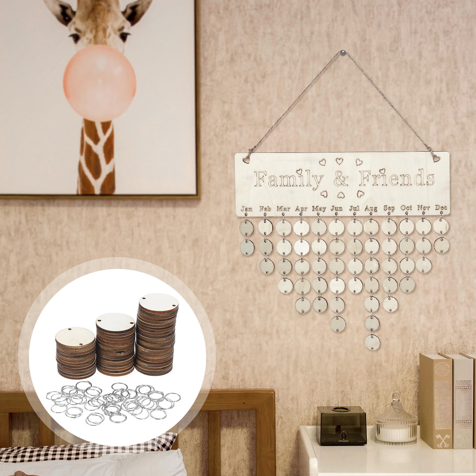 Beaupretty 50Pcs Reminder Plaque Calendar Reminder Record Wood Piece ...